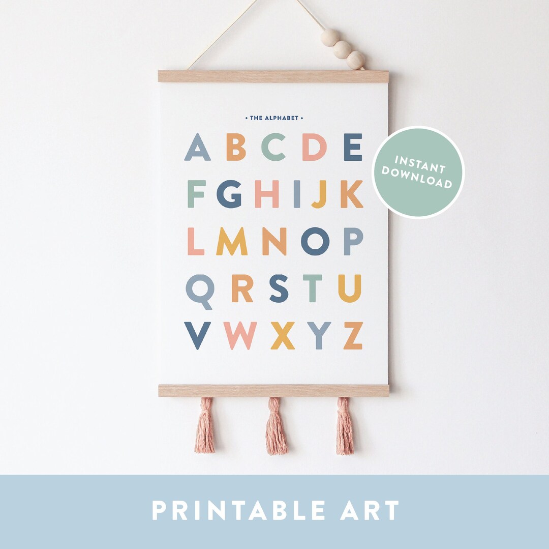 Pastel Alphabet Poster: A to Z Printable Wall Art (digital Download) - Etsy
