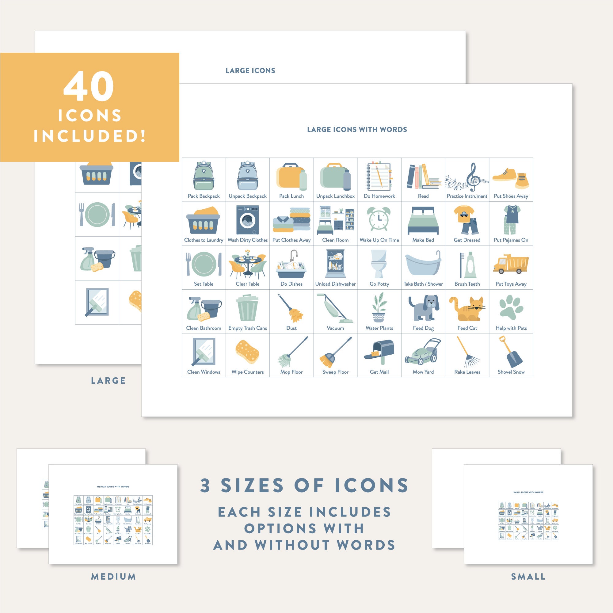 Weekly Routine Chart With Pictures, Printable Visual Chart for Kids ...