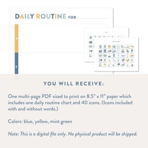 Visual Daily Routine Chart With Pictures, Printable Visual Chart for ...