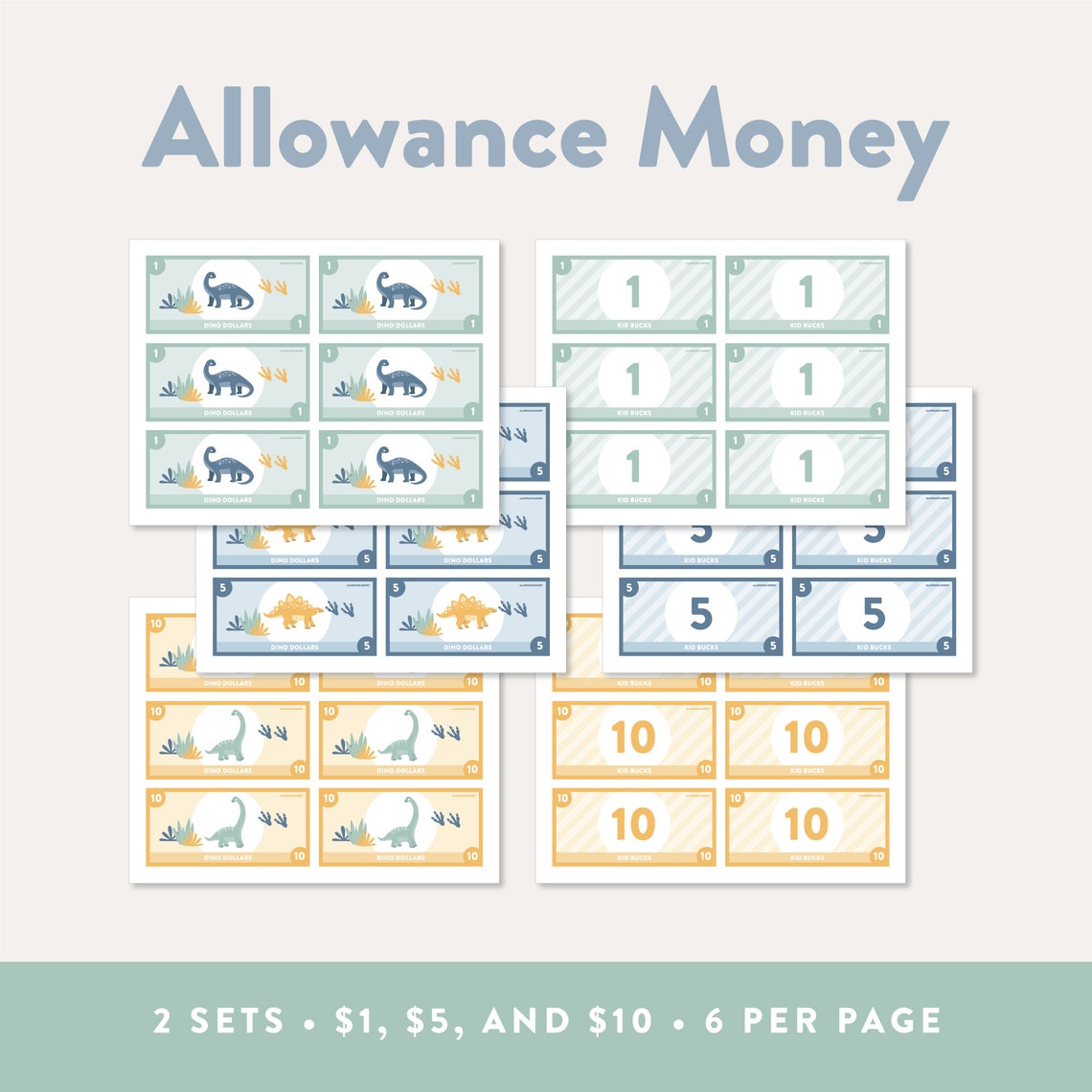 Printable Money Management Kit for Kids Allowance Charts - Etsy