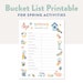 Editable Spring Bucket List, Printable Spring Fun Sheet, Kids and ...