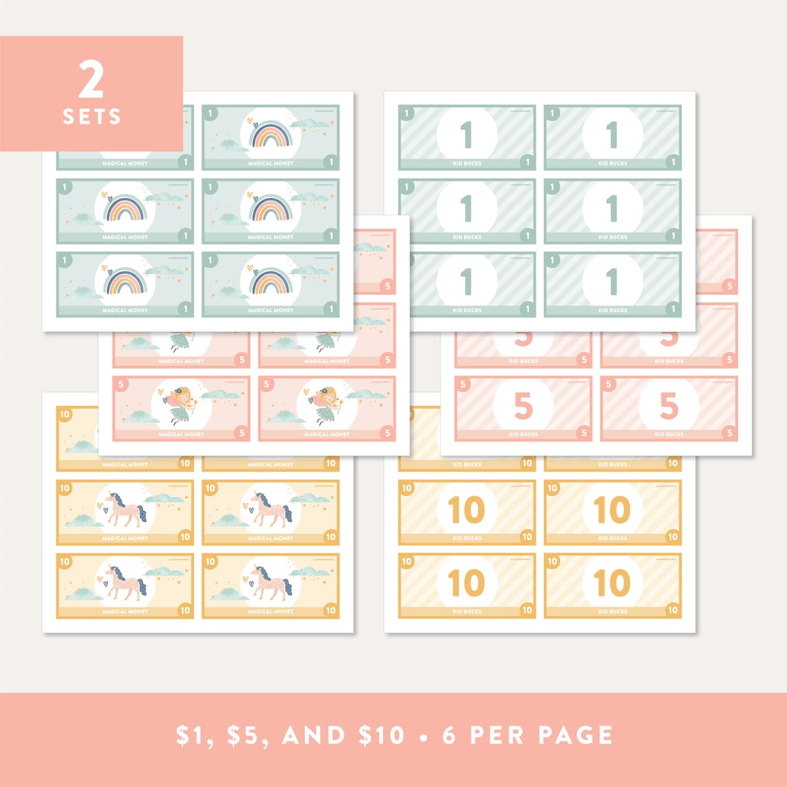 Allowance Money for Kids Printable Allowance Dollars Kid - Etsy