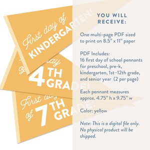 First Day of School Printable Sign, Preschool–12th Grade, Yellow ...