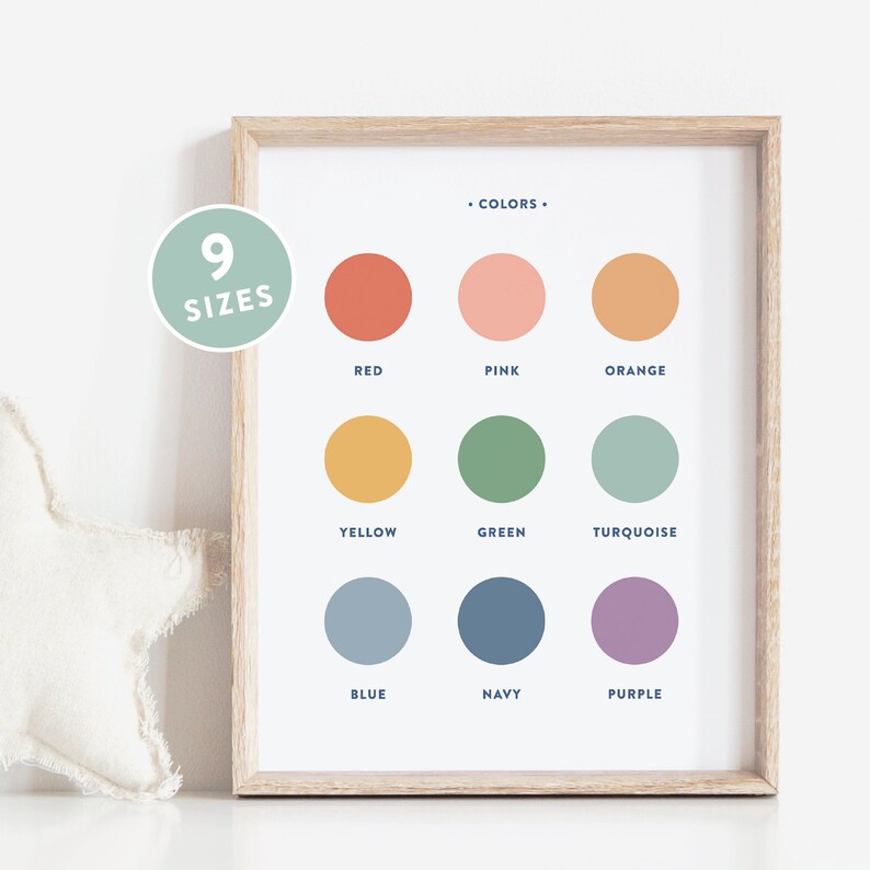 Color Chart Printable Wall Art: Rainbow Colors (digital Download) - Etsy