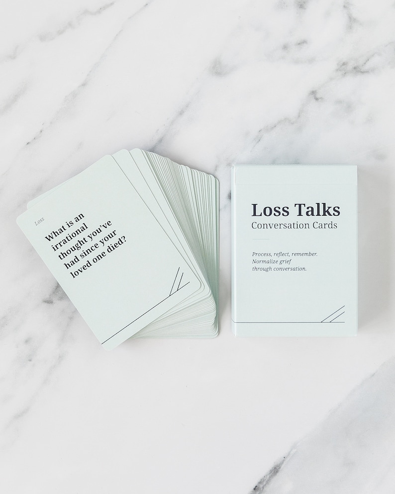 Loss Talks Grief Conversation Cards | Grief Journal Prompts | Grief ...