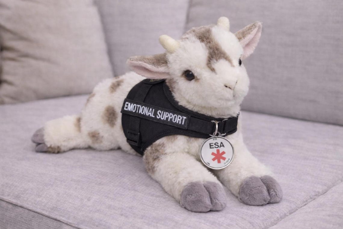 ESSA Goat Emotional Support Plush Stuffed Animal - Etsy