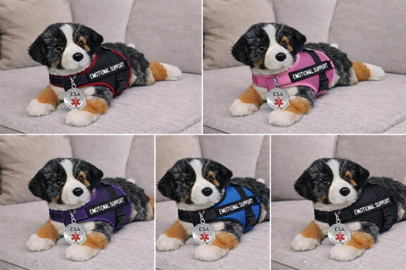 ESSA Australian Shepherd Emotional Support Plush Stuffed Animal - Etsy