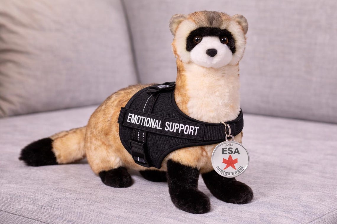 ESSA Ferret Emotional Support Plush Stuffed Animal - Etsy