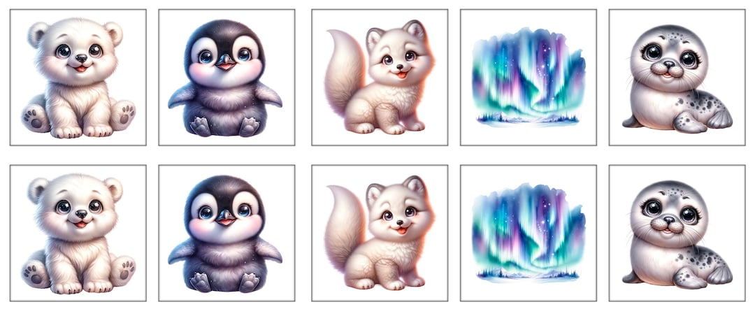 Snow Arctic Animals Panel - Etsy
