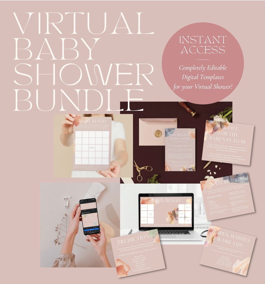 Complete Virtual Baby Shower Bundle | Instant Download | Editable ...