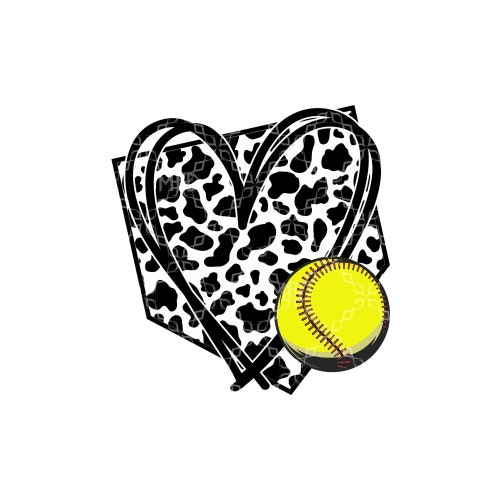 Softball PNG Softball Heart Digital Download Home Plate Cow - Etsy
