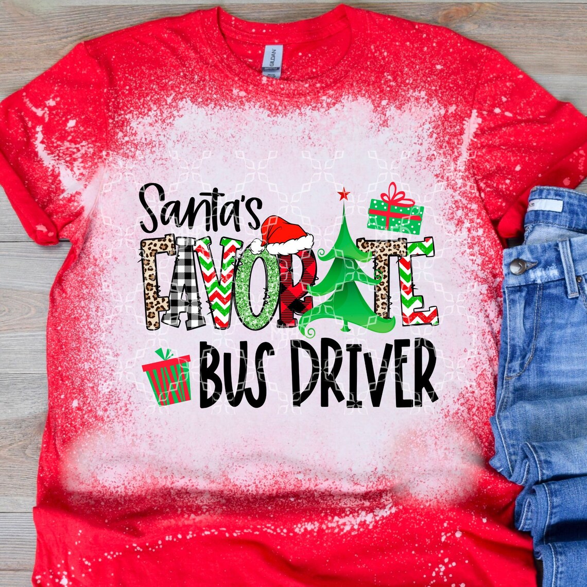 Santa's Favorite Bus Driver PNG Merry Christmas Digital - Etsy