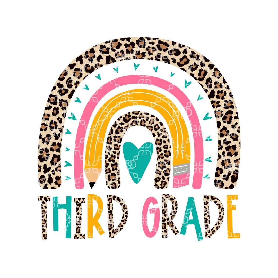 Third Grade Teacher PNG, Rainbow Teacher Digital Download, Teacher ...