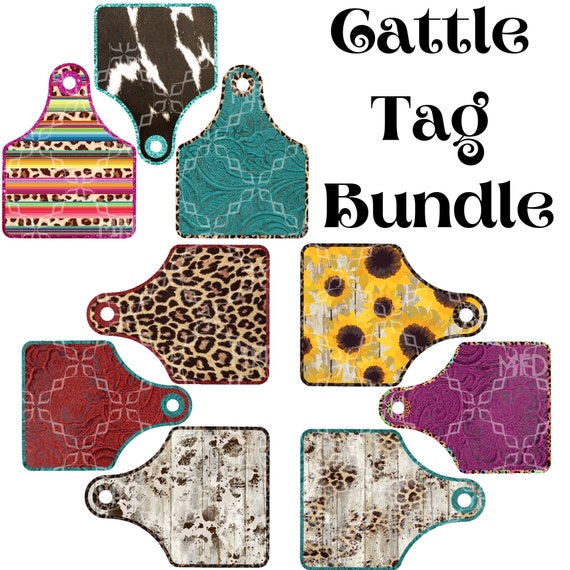 Cattle Tag Digital Elements PNG Stock Show Leopard Serape Cow - Etsy