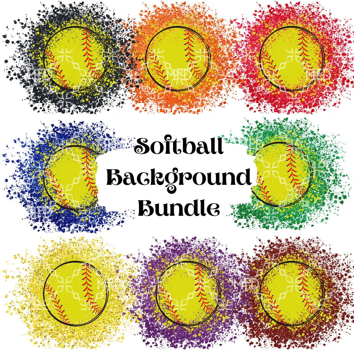 Softball Backgrounds PNG Softball Glitter Splash Digital - Etsy