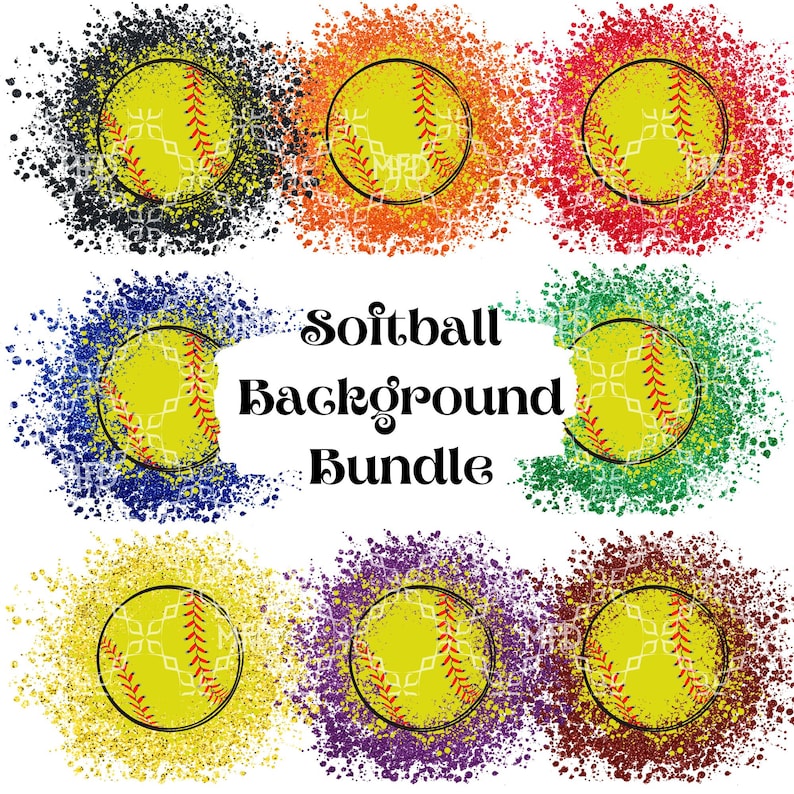 Softball Backgrounds PNG Softball Glitter Splash Digital - Etsy