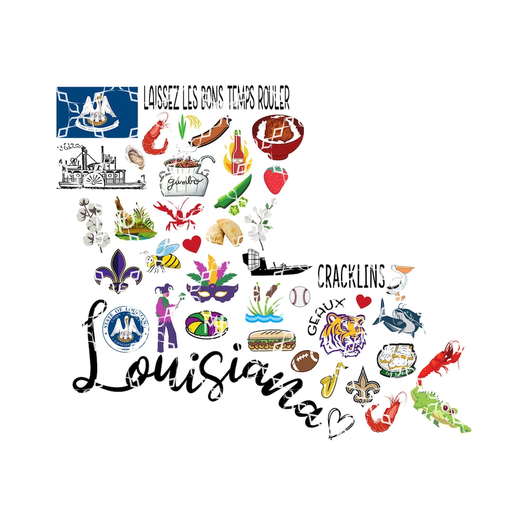 Louisiana PNG, State of Louisiana Symbols No Alcohol Digital Download ...