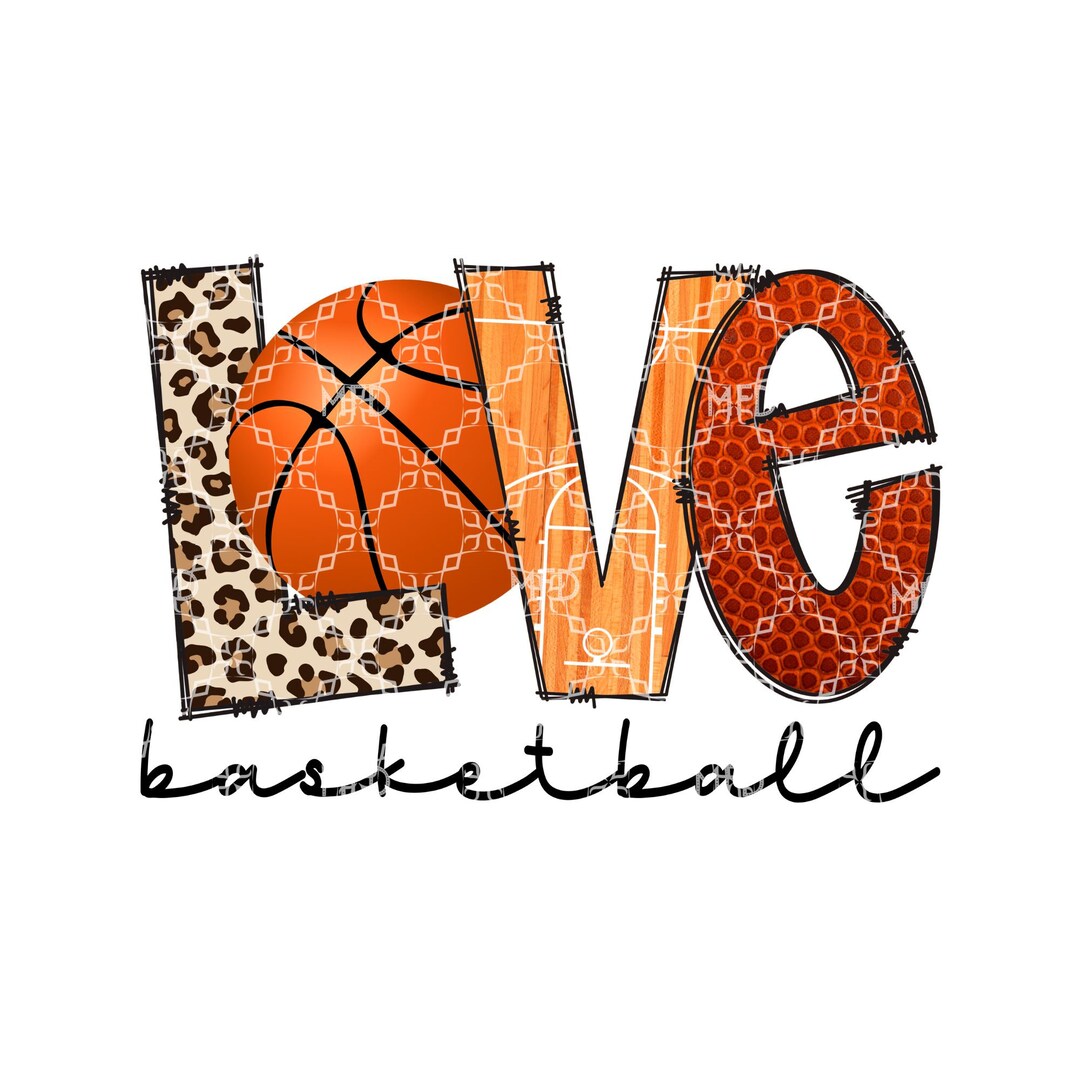 Love Basketball PNG, Basketball Heart Digital Download, Basketball Mom ...