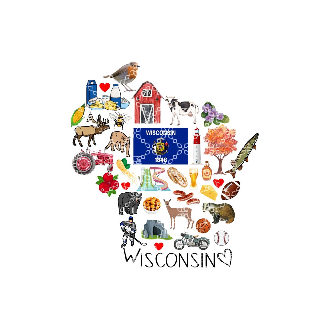 Wisconsin PNG, State of Wisconsin Favorites Symbols Digital Download ...