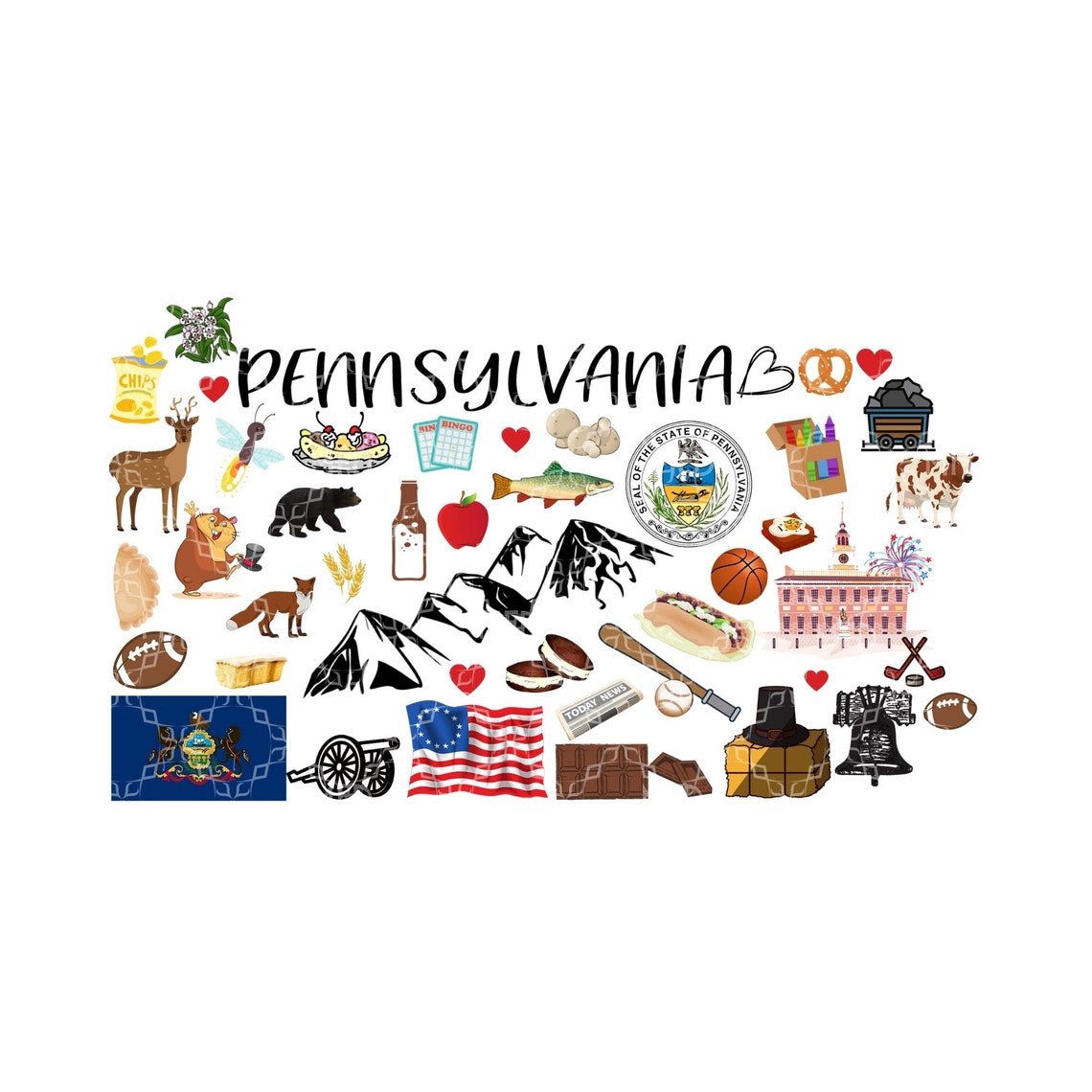 Pennsylvania PNG, State of Pennsylvania Favorites Symbols Digital ...