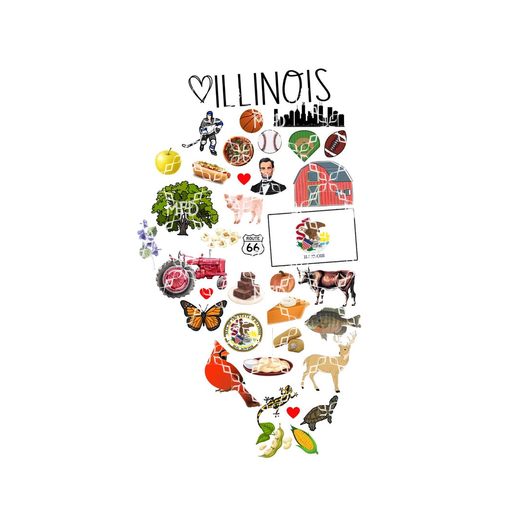 Illinois PNG, State of Illinois Symbols Digital Download, the Prairie ...