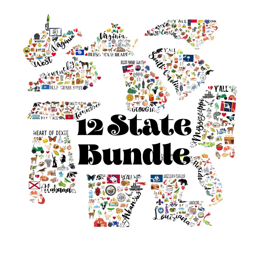 Southeastern United States Bundle PNG, Louisiana Arkansas Mississippi ...