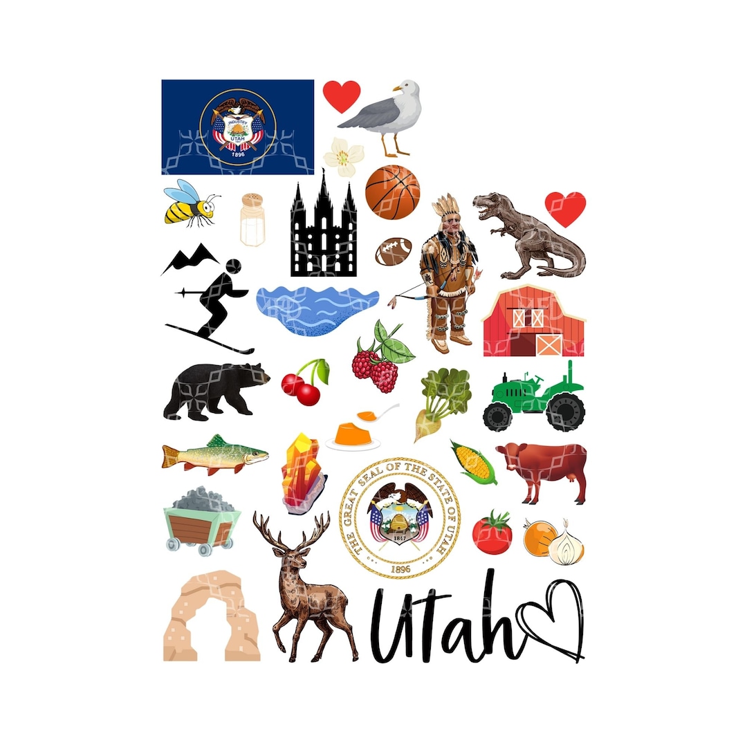 Utah PNG, State of Utah Symbols Digital Download, the Beehive State ...