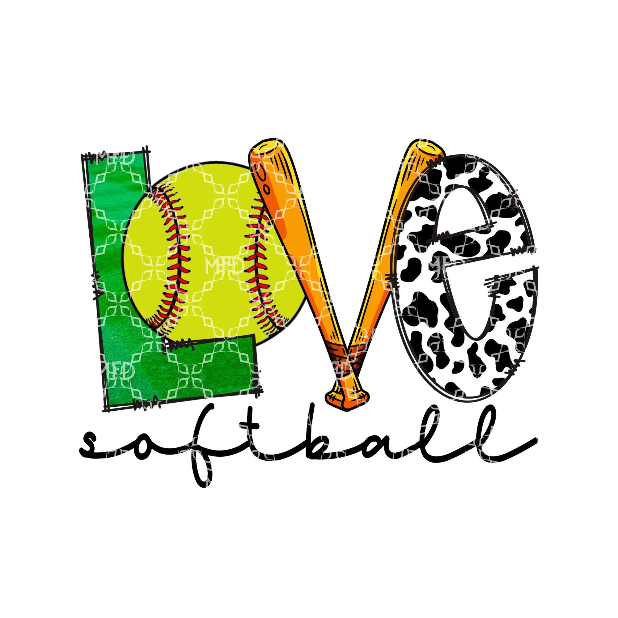 Love Softball Sublimation Transfer Softball Sublimation Ready - Etsy