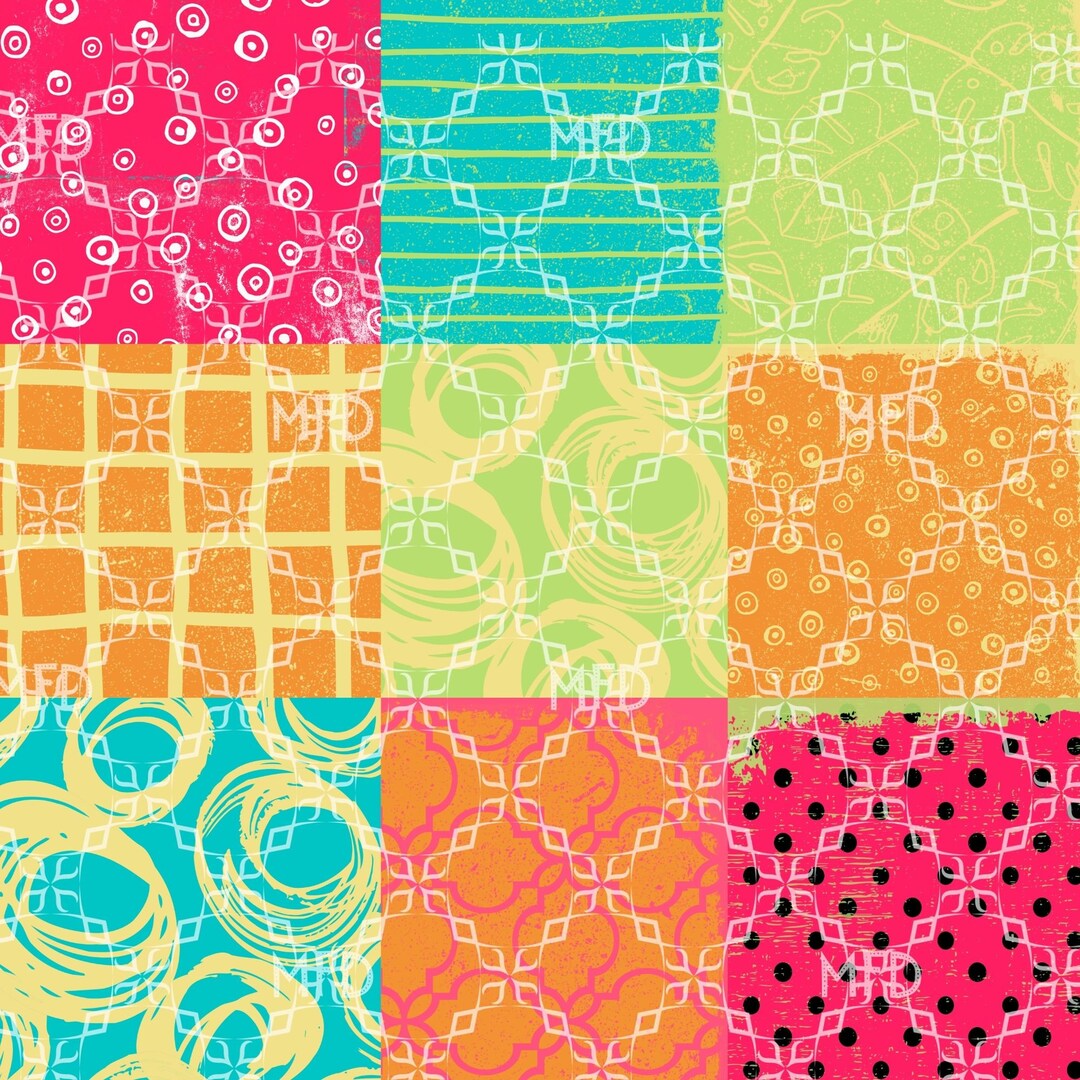 Summer Digital Paper Bundle, Summer Digital Paper PNG, Bright Cheery ...