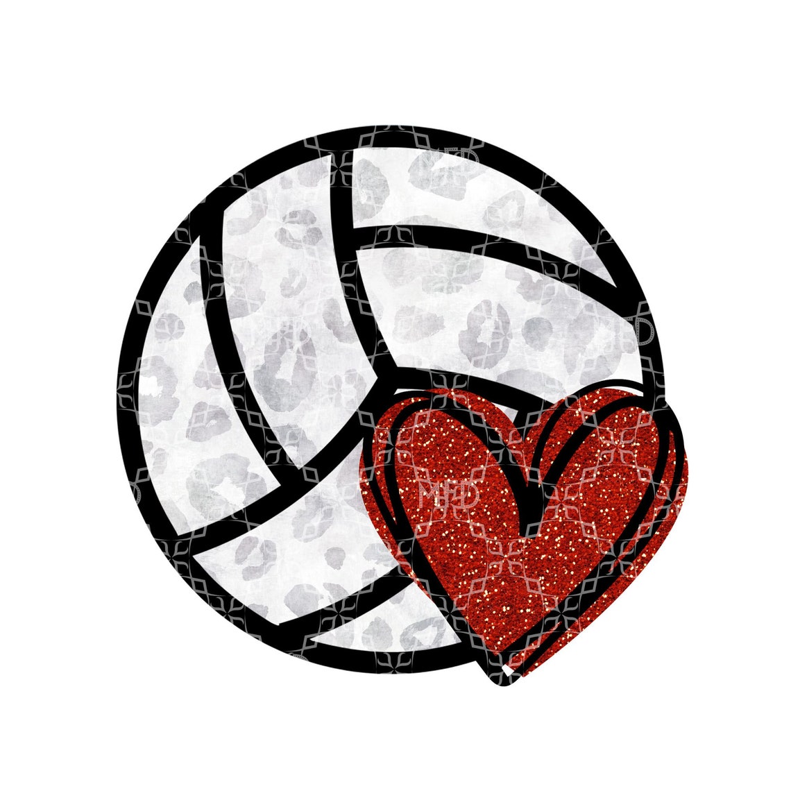 Love Volleyball PNG, Volleyball Heart Digital Download, Volleyball Mom ...
