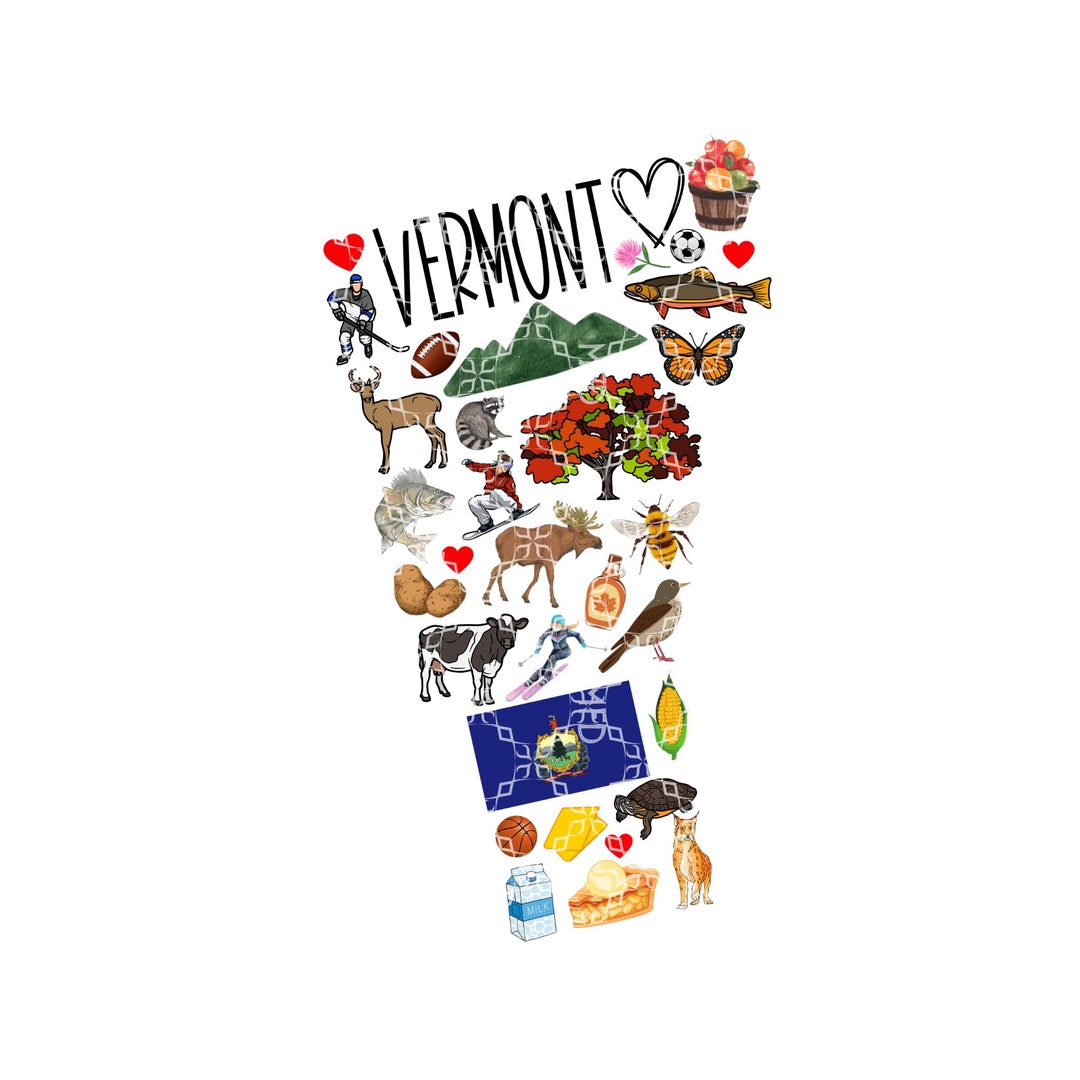 Vermont Sublimation Transfer, the State of Vermont Symbols Sublimation ...
