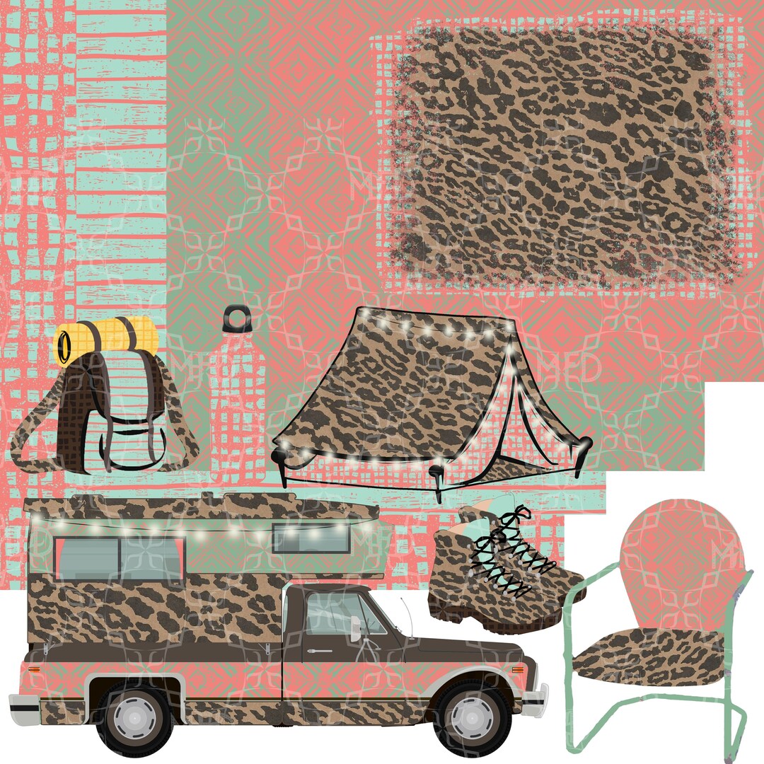 Camping Digital Elements PNG, Camping Camper Tent Hiking Clipart ...