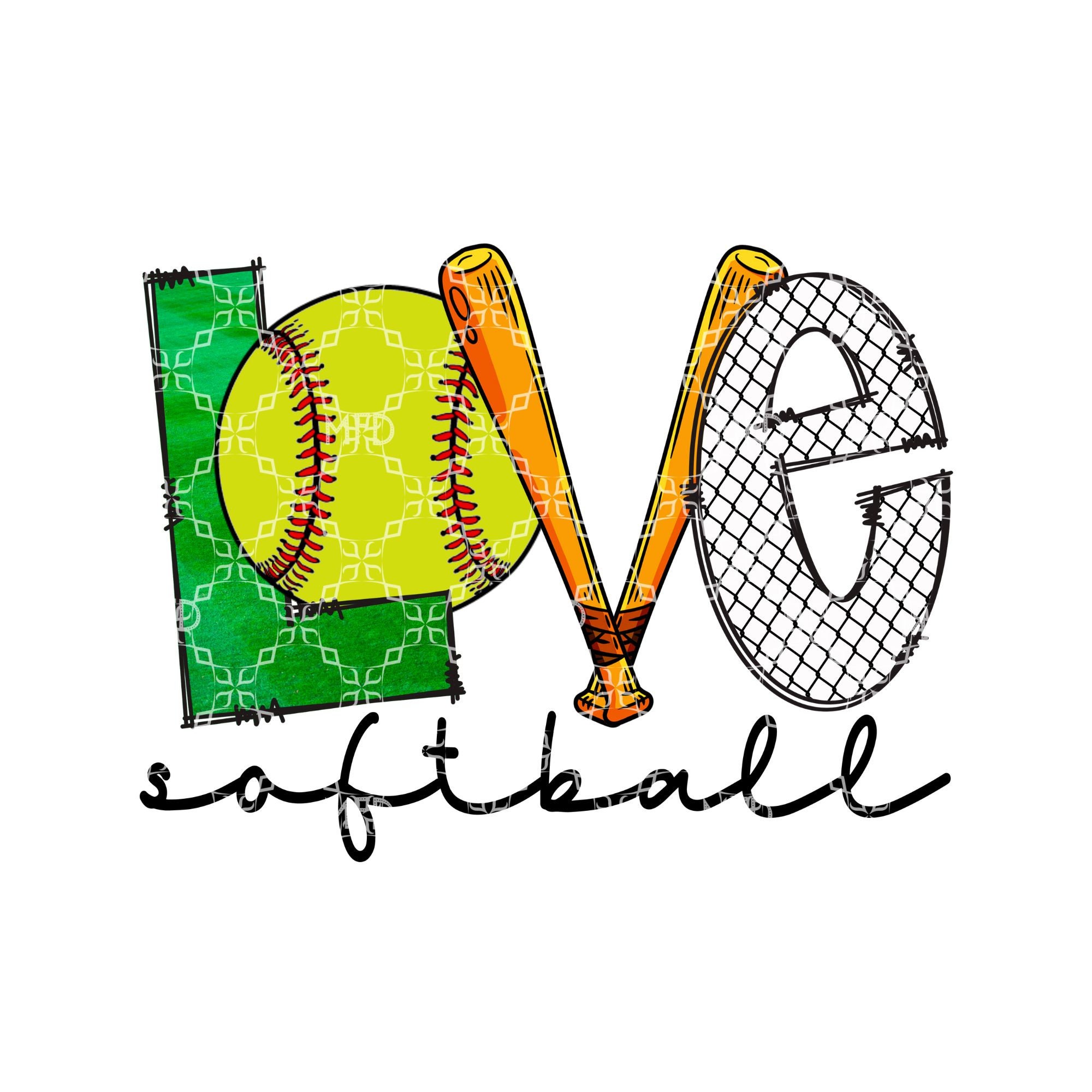 Love Softball Sublimation Transfer Softball Sublimation Ready - Etsy