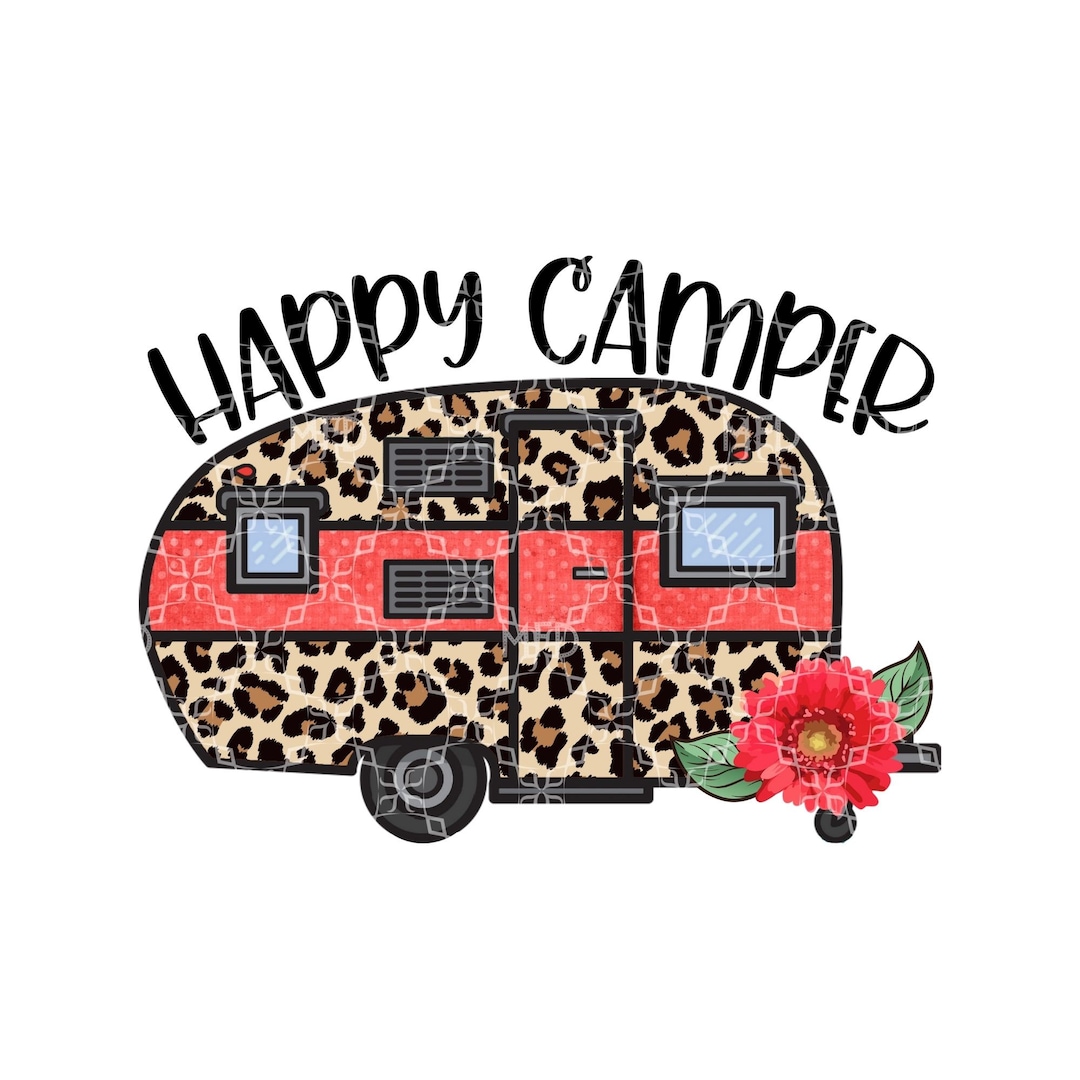 Happy Camper PNG, Camping Trailer Digital Download, RV Camping Digital ...