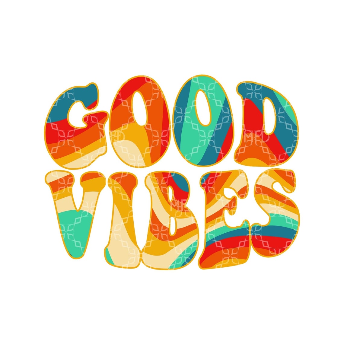 Good Vibes PNG Retro Groovy Vibes PNG Positive Happy Digital - Etsy