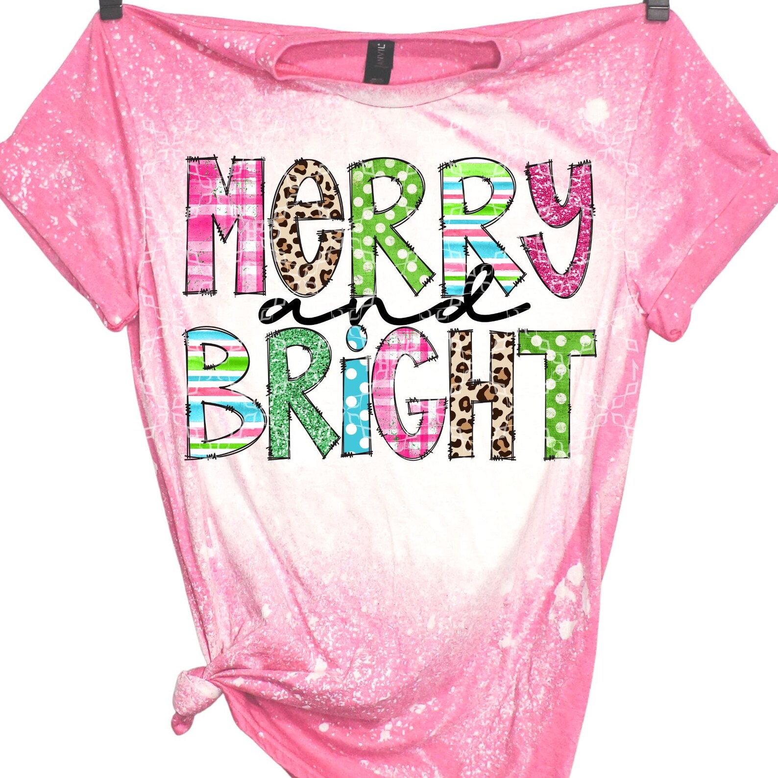 Merry and Bright PNG Christmas Digital Download Pink - Etsy