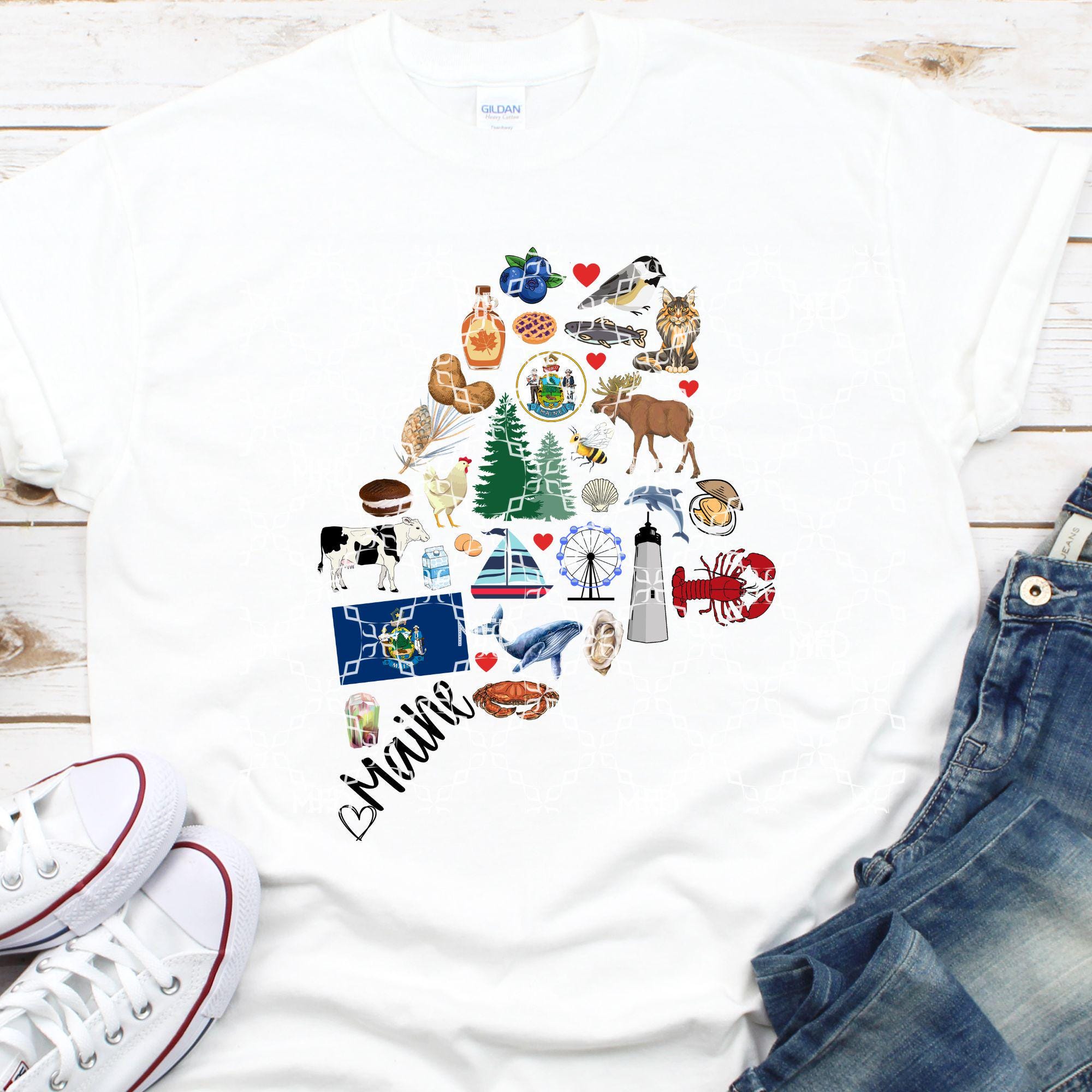 Maine PNG, State of Maine Symbols Digital Download, the Pine Tree State ...