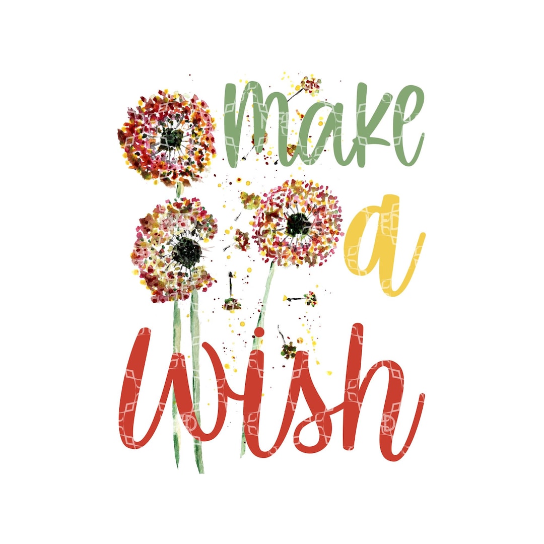 Make A Wish PNG, Spring Flowers Digital Download, Make a Wish Dandelion ...