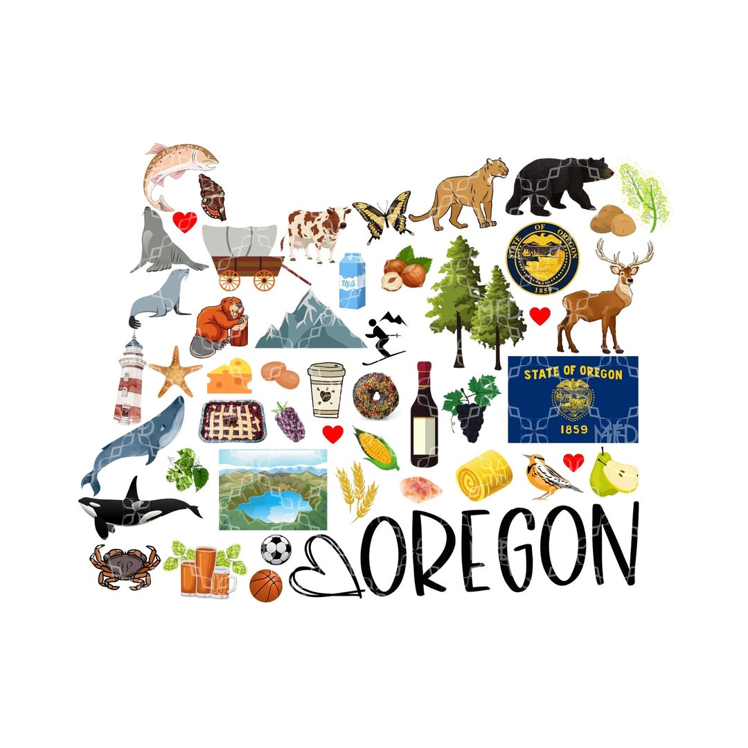 Oregon PNG, State of Oregon Symbols Digital Download, the Beaver State ...