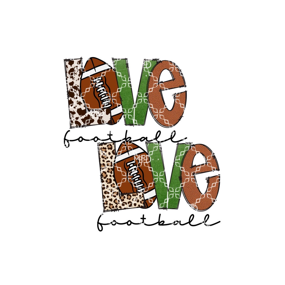 Love Football PNG, Love Football 2 Design Bundle Digital Download ...