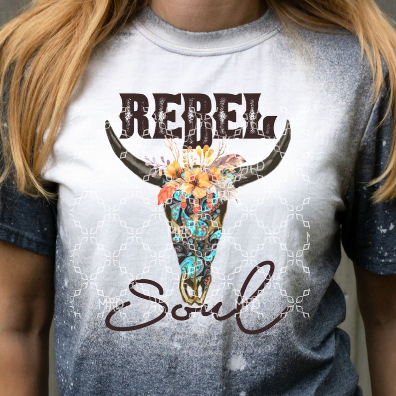Rebel Soul PNG Western Country Cow Skull Digital Download - Etsy