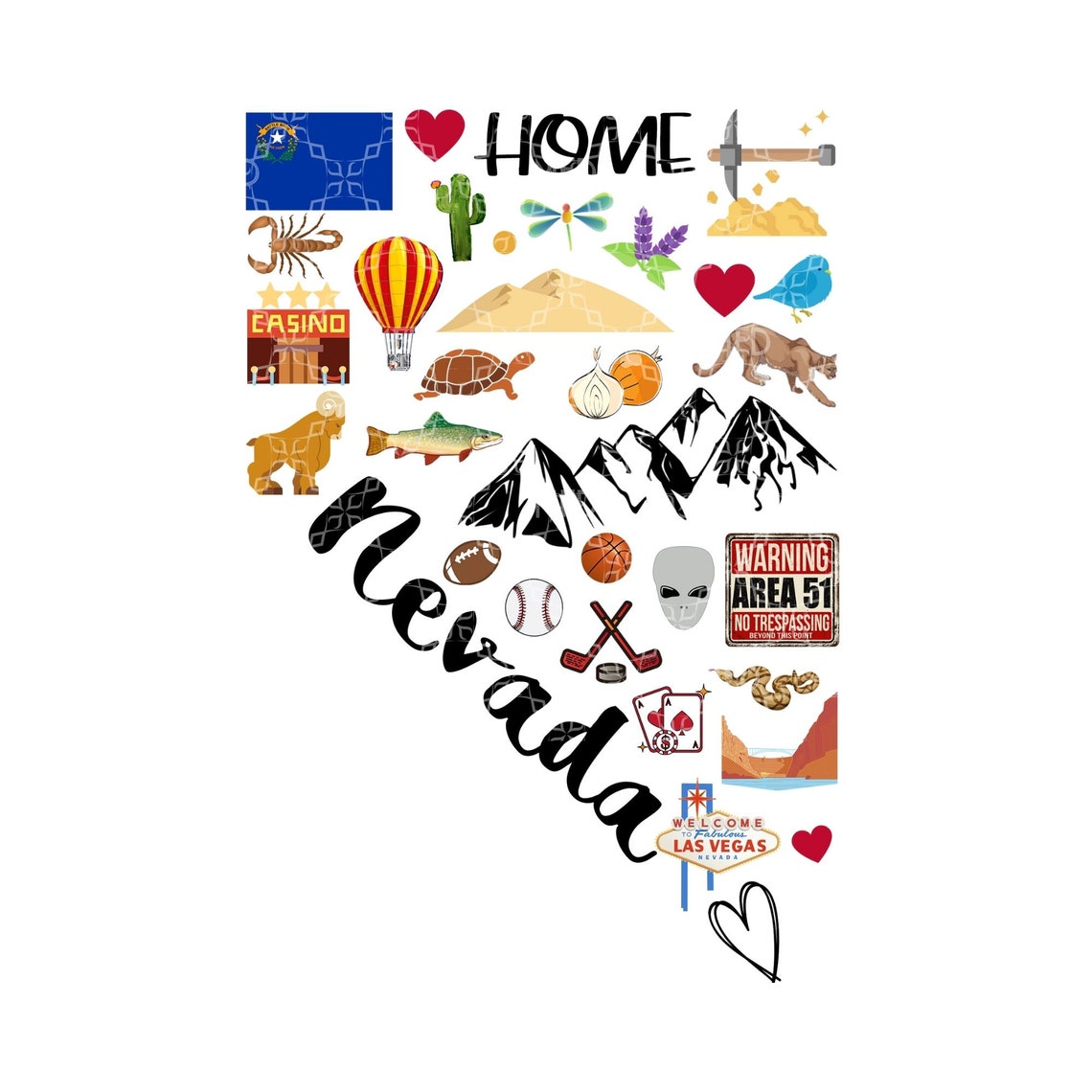 Nevada PNG, State of Nevada Symbols Digital Download, the Battle Born ...
