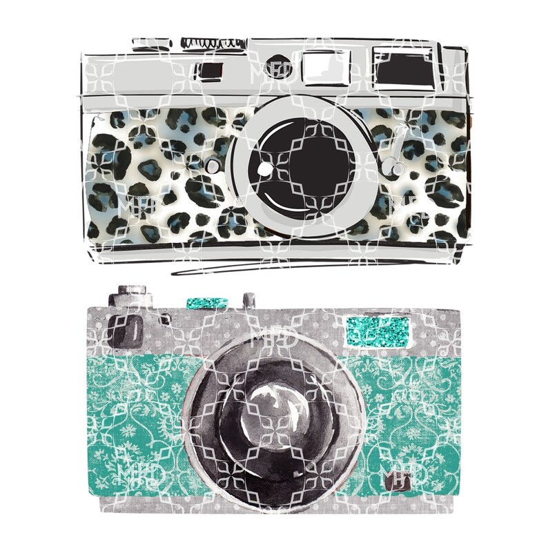 Camera Digital Elements PNG Cameras Leopard Print Floral - Etsy