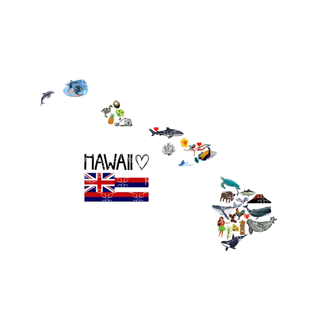 Hawaii PNG, State of Hawaii Symbols Digital Download, the Aloha State ...