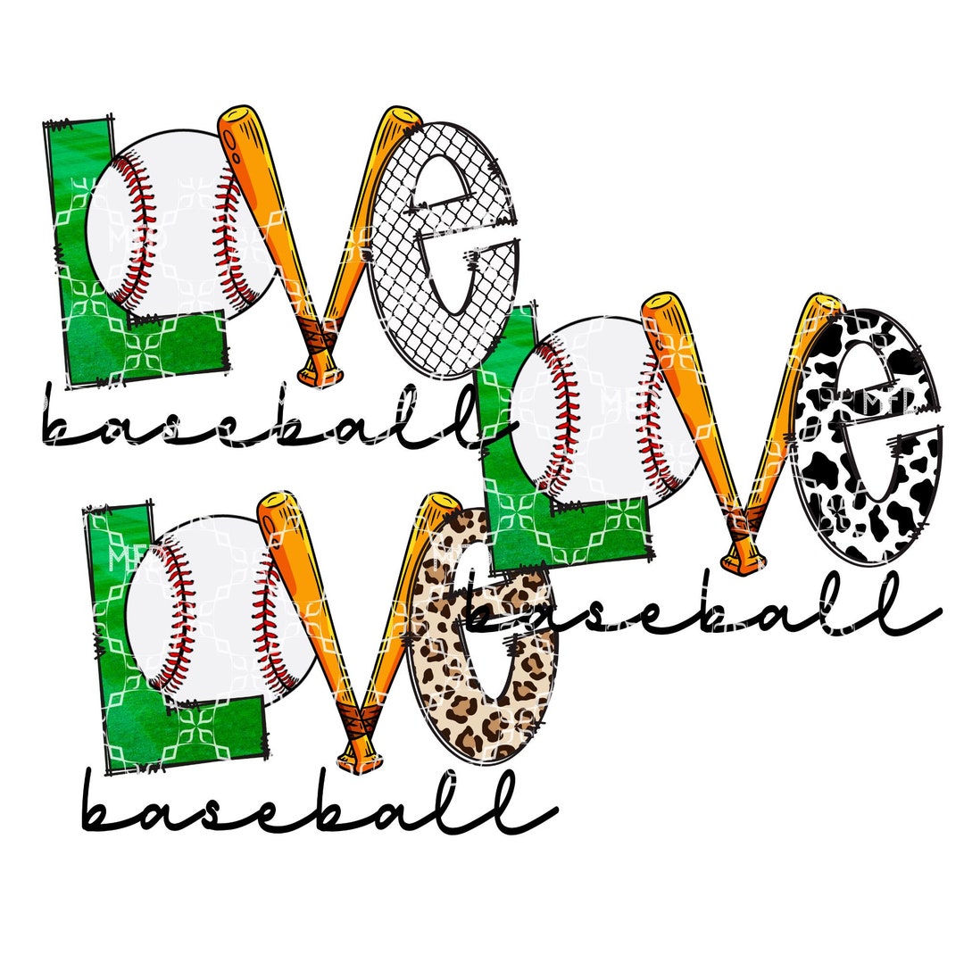 Love Baseball PNG, Baseball 3 Design Bundle Digital Download, Baseball ...