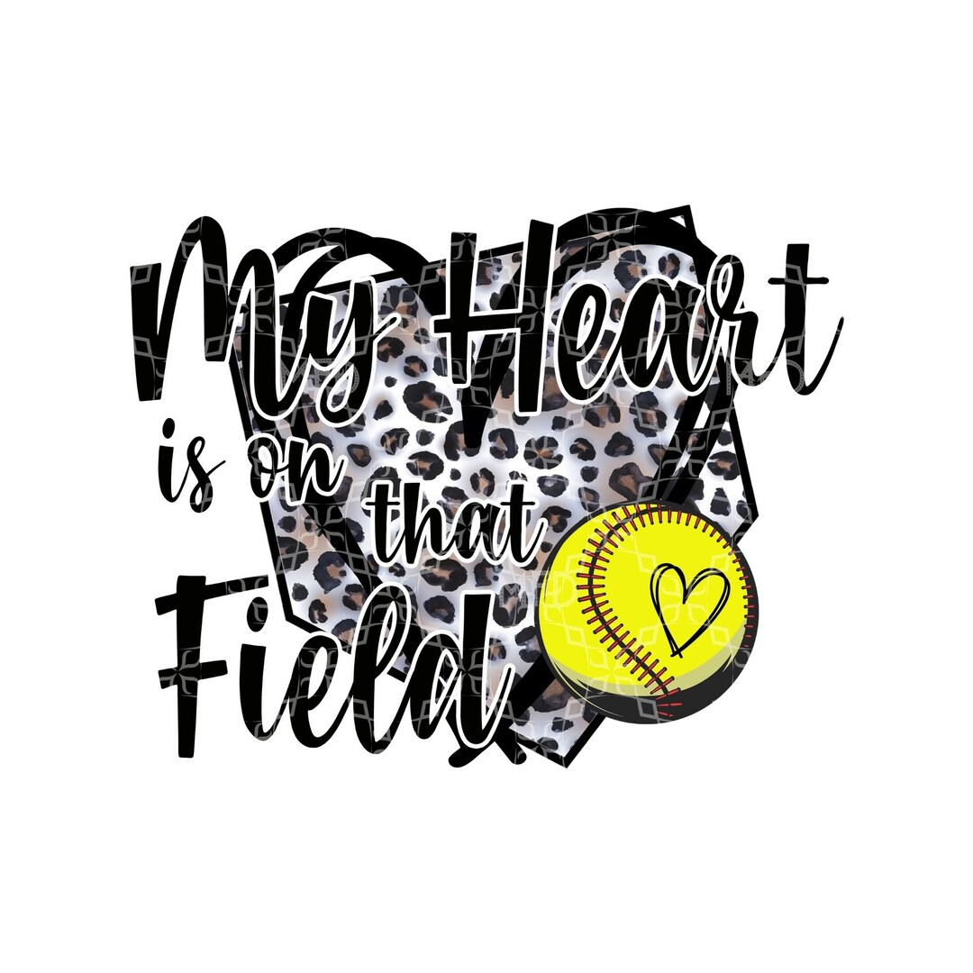 Softball PNG, My Heart is on That Field Digital Download, Home Plate ...