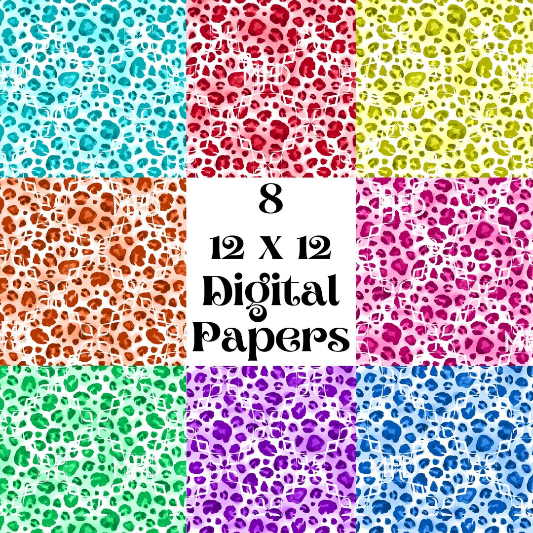 Leopard Print Digital Paper Bundle, Cheetah Print Digital Paper PNG ...