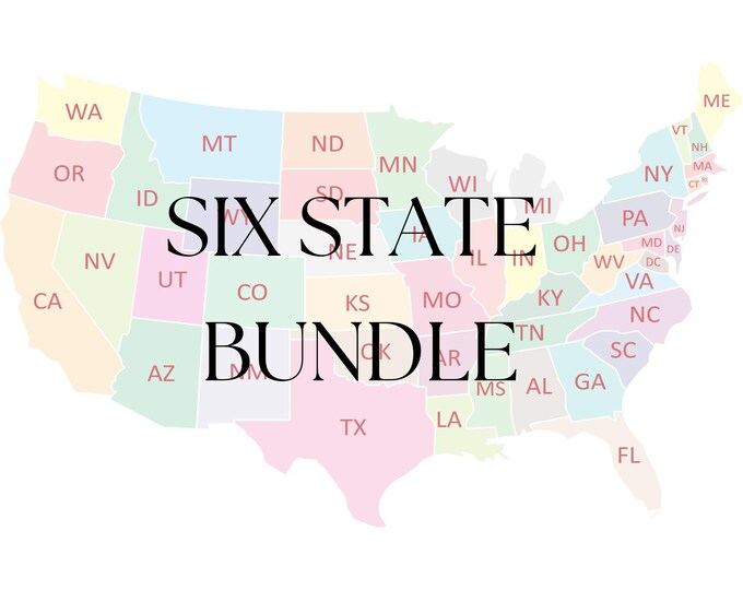 Custom State Bundle PNG Digital Download TX, South Carolina, Illinois ...