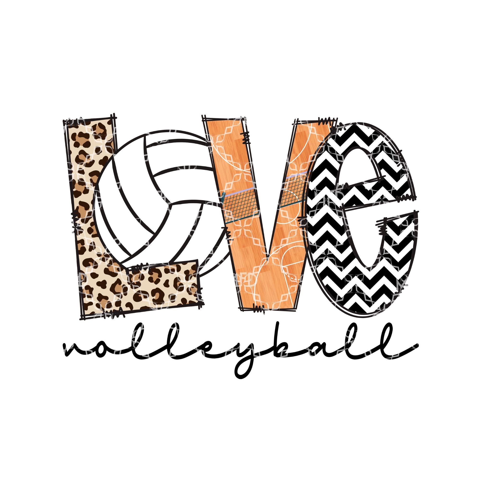 Volleyball Sublimation Transfer, Love Volleyball Sublimation Ready to ...