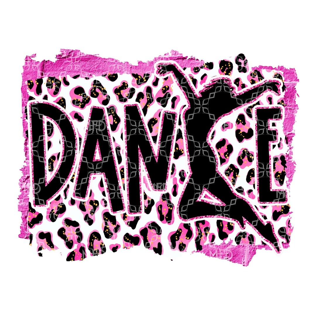 Dance PNG, Pink Leopard Dance Girl Digital Download, Tap, Jazz, Hip Hop ...